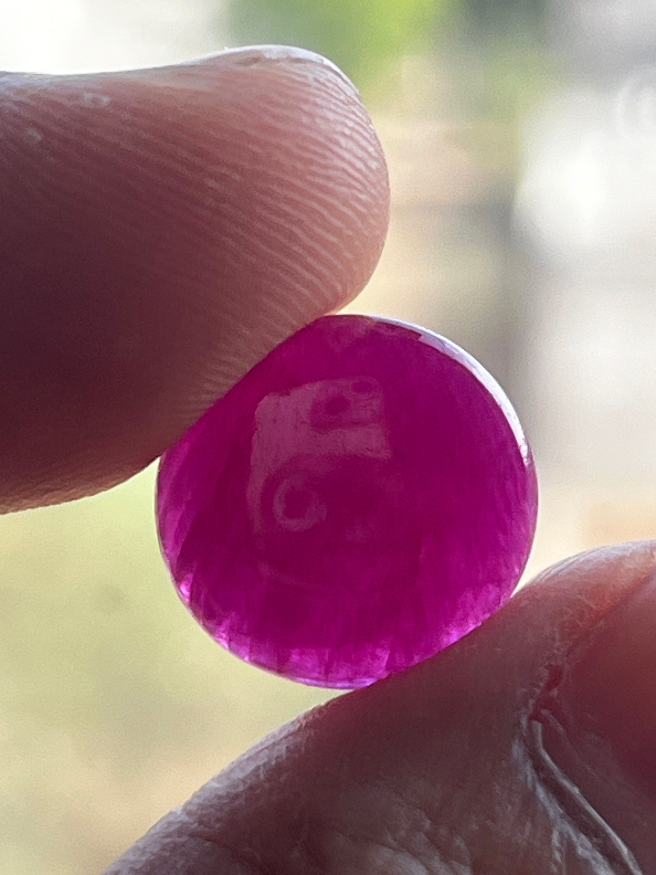 Beautifull Natural Round Red Ruby Cabochon 6.35 Carat Flat Back ...