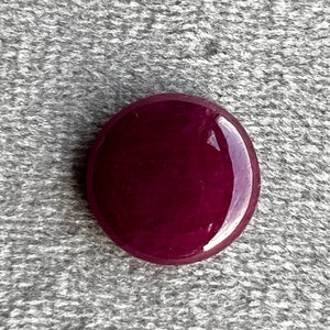Beautifull Natural Round Red Ruby Cabochon 6.35 Carat Flat Back ...