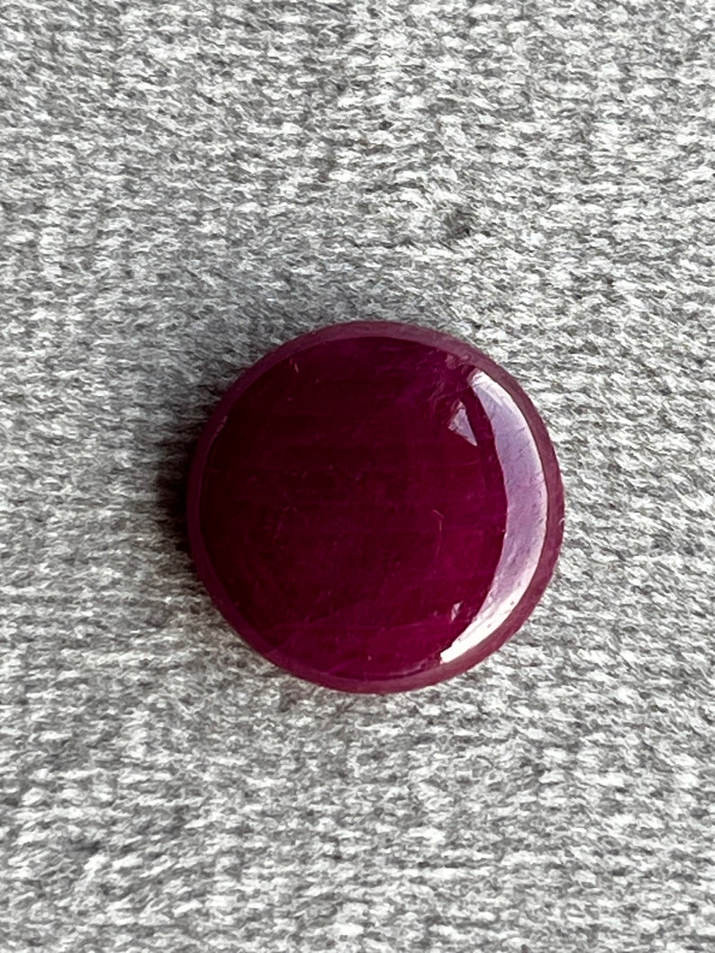 Beautifull Natural Round Red Ruby Cabochon 6.35 Carat Flat Back ...