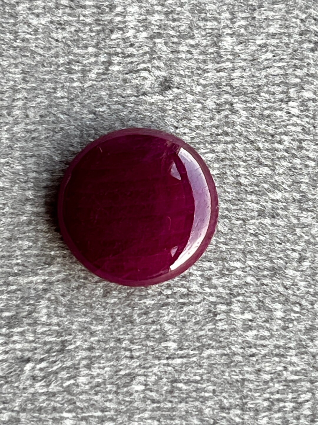 Beautifull Natural Round Red Ruby Cabochon 6.35 Carat Flat Back ...