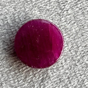 Beautifull Natural Round Red Ruby Cabochon 6.35 Carat Flat Back ...