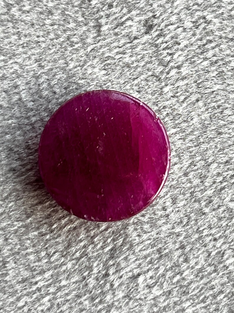 Beautifull Natural Round Red Ruby Cabochon 6.35 Carat Flat Back ...