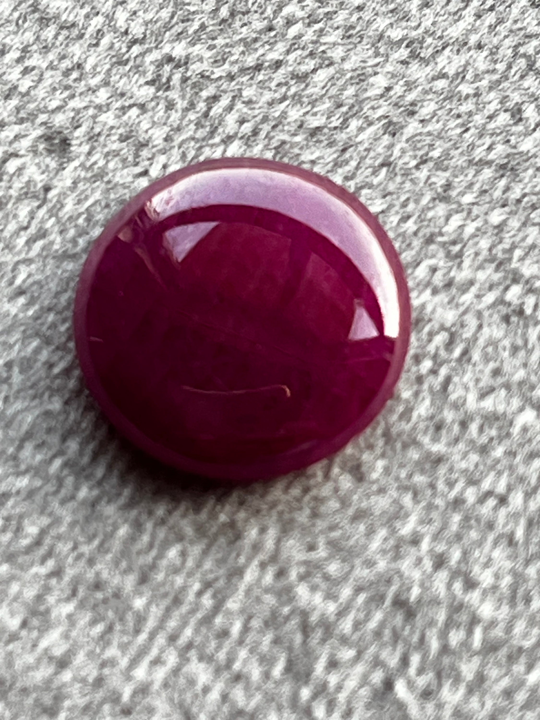Beautifull Natural Round Red Ruby Cabochon 6.35 Carat Flat Back ...