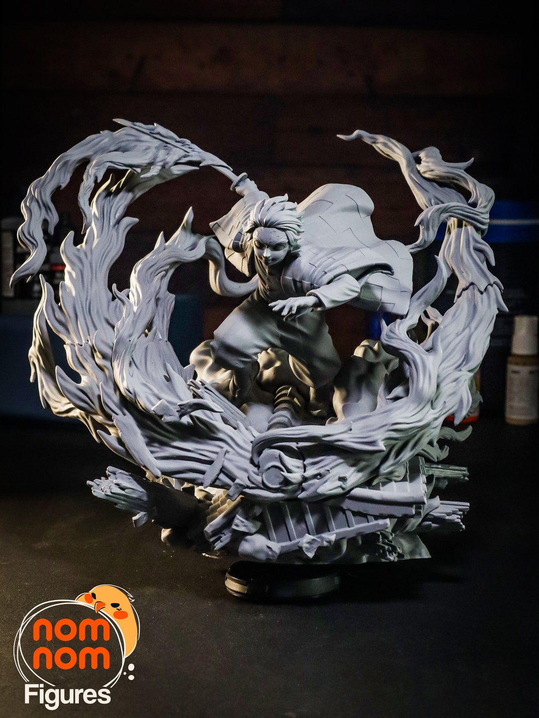 Fire Swordmaster Diorama | Resin 3D Print | Nomnom Figures | Display ...