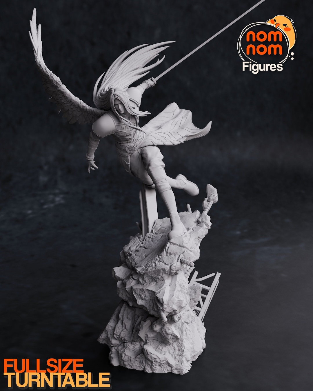 The Fallen Angel Statue | Resin 3D Print | Nomnom Figures | Display ...