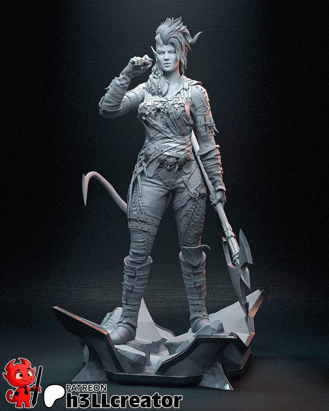 Badass Devil Resin 3D Print H3ll Creator Display Figure Unpainted or ...