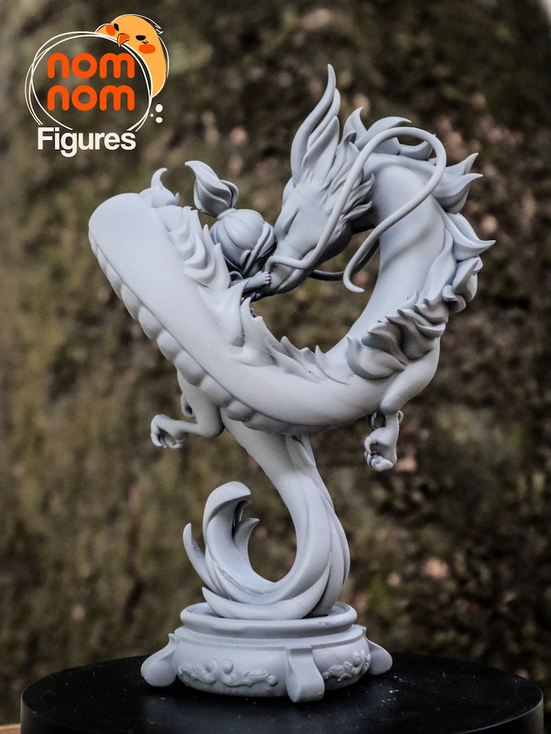 Chibi Chiro and Dragon Hako Resin 3D Print Anime Sculpture - Etsy