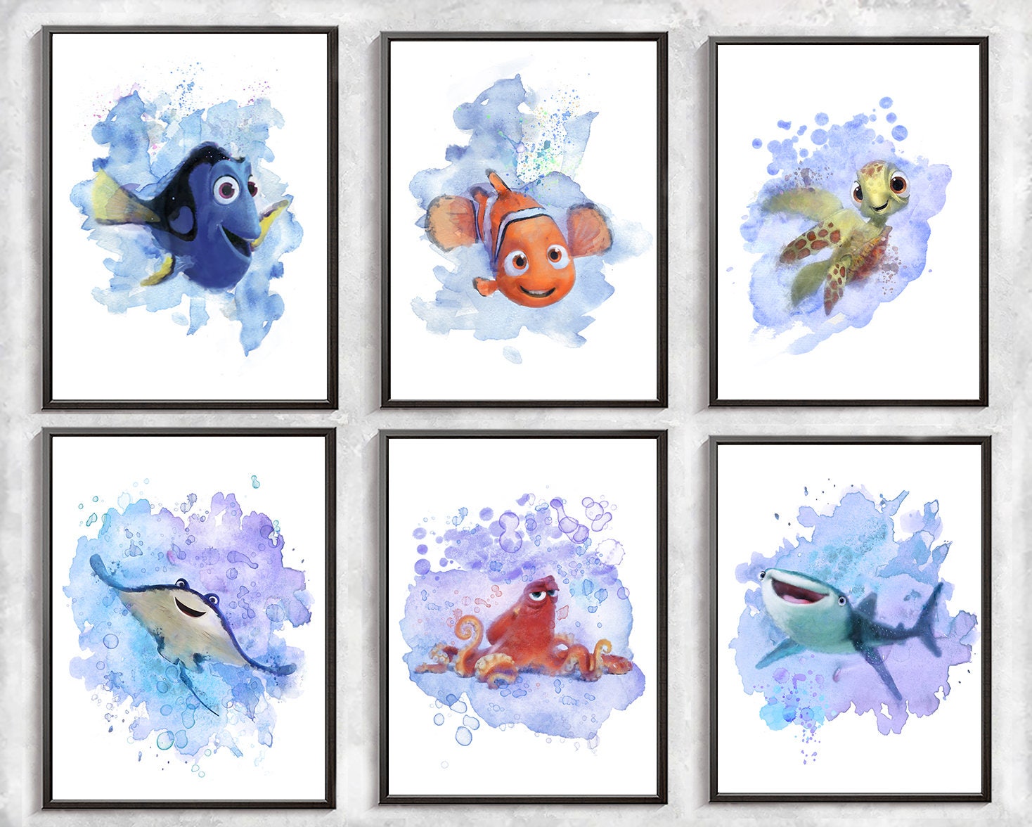 Finding Nemo Set Print Nemo Poster Dory Print Nemo Art Dory | Etsy