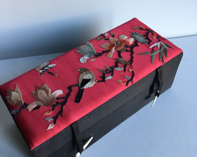 Vintage Chinese Jewelery Box,hand Embroidered Box/jewellery Storage Box ...