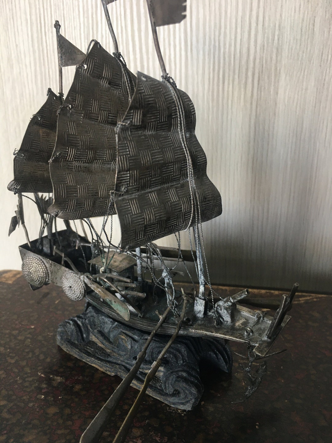 Antique Chinese Small Model Sailing Shipsilver Plated Model - Etsy