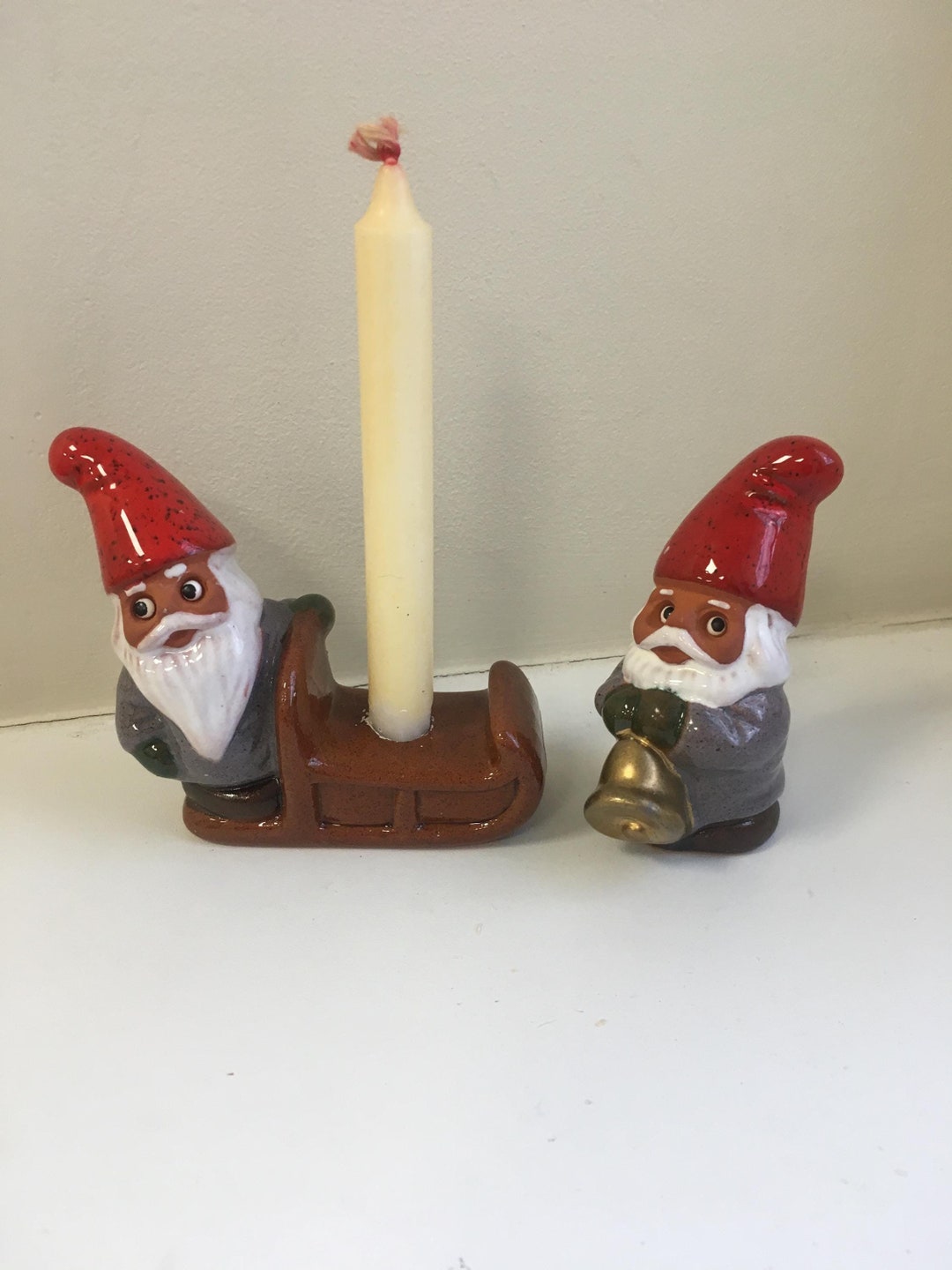 Vintage Rolf Berg Christmas Tomte Figurines,candle Holder,tomte With ...
