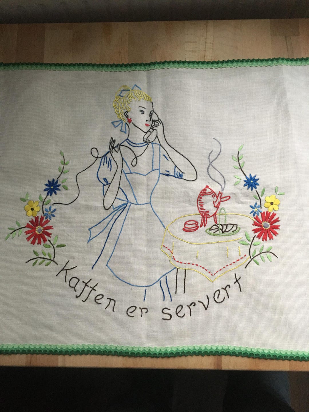 Vintage Norway Hand Embroidered Table Runner.home Decor.1970' - Etsy
