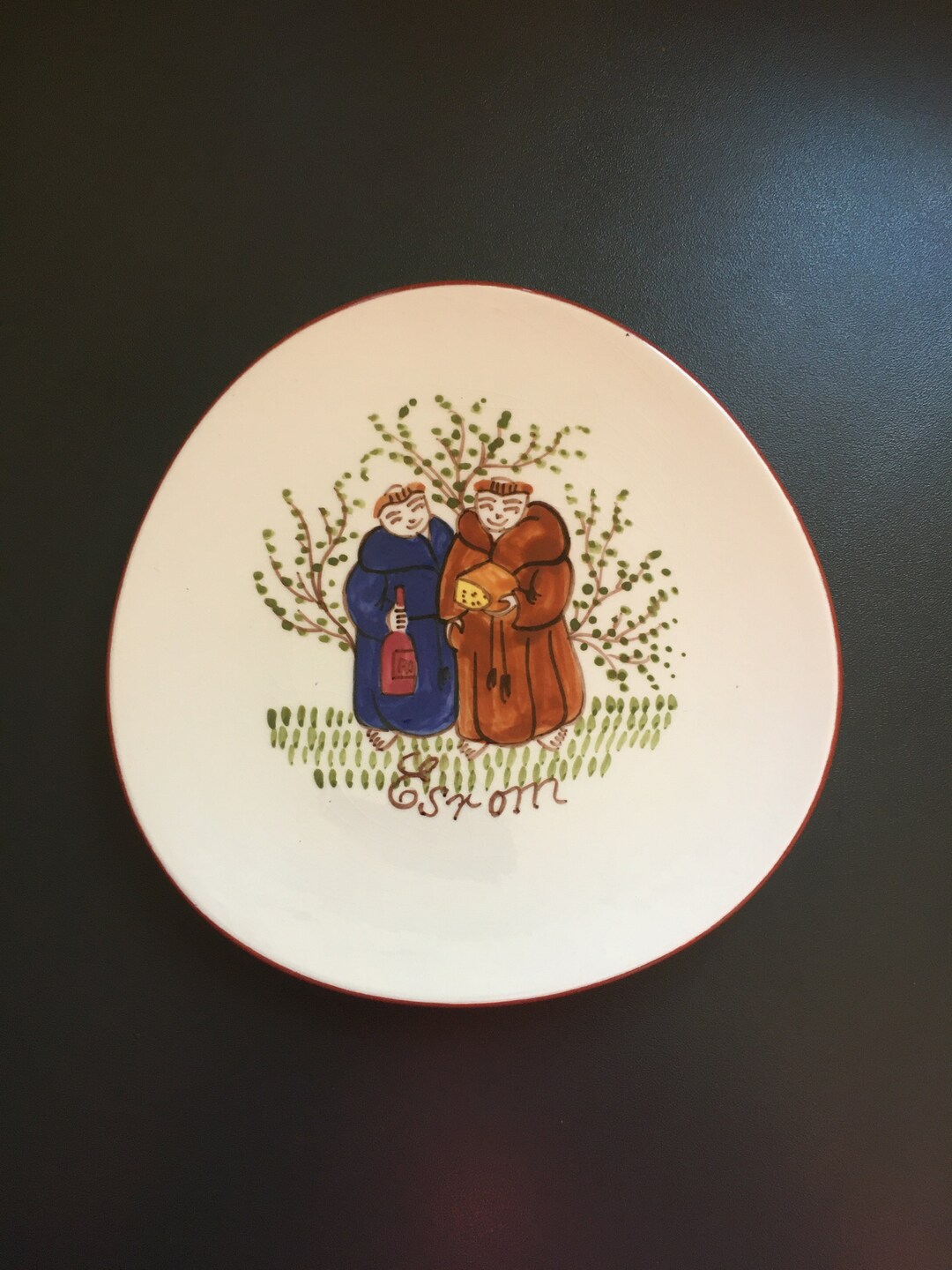 Rare Knabstrup Danish Hand Painted Wall Plate ESTROM Cheese Ladies.wall ...