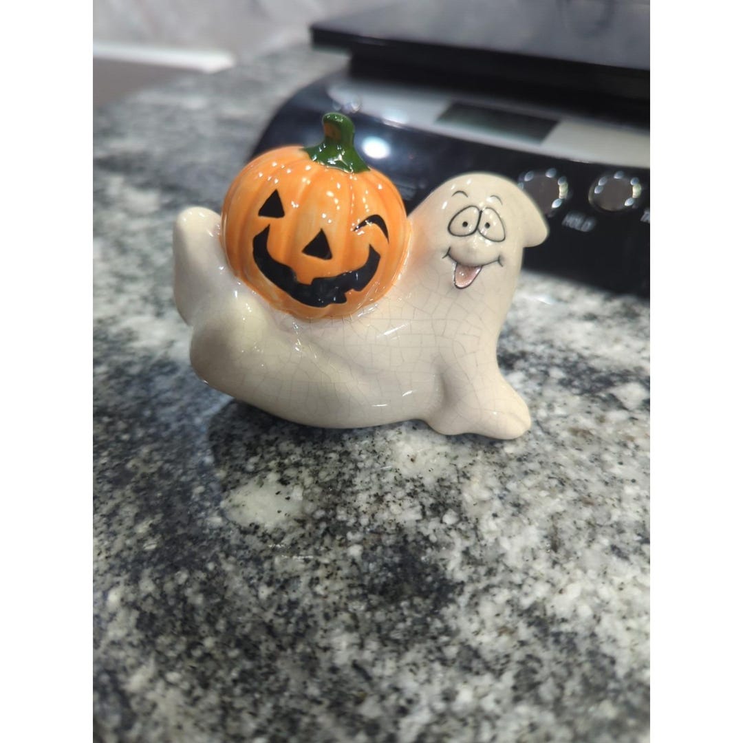 Vintage Silly Goofy Ghost & Jack O Lantern Figurine Halloween - Etsy