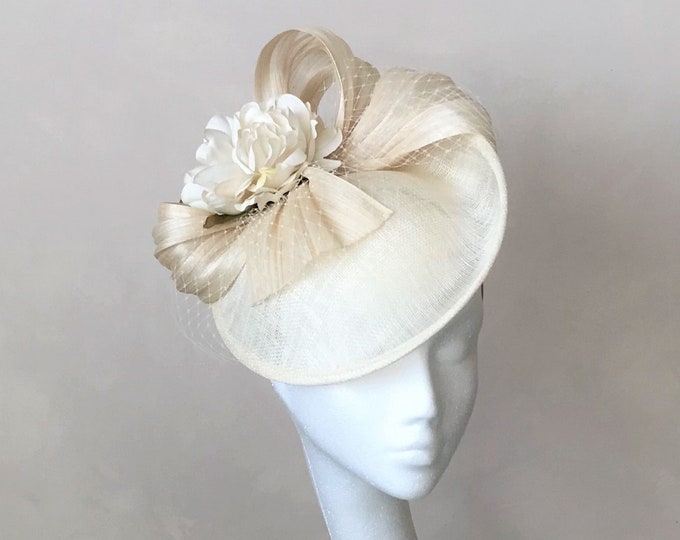 Ivory Fascinator Wedding Fascinator Floral off White Disc - Etsy