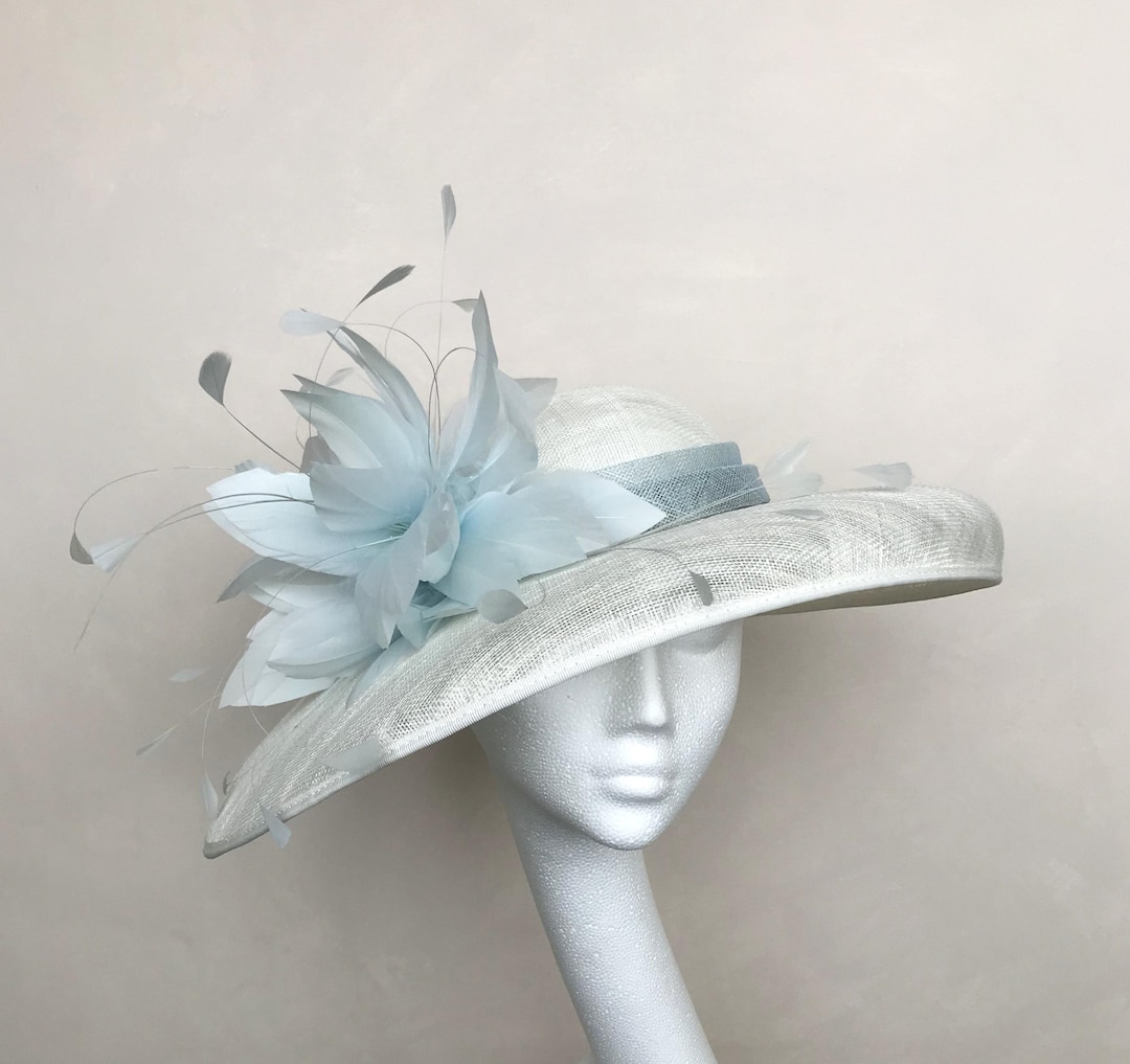 Blue and White Kentucky Derby Hat Pale Blue and Cream Wedding Hat ...