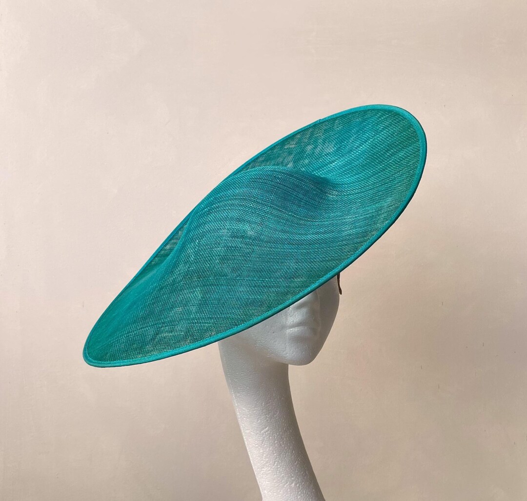 Jade Ascot Hat Wedding Hat Green Fascinator Blue Green Extra Large Hat ...