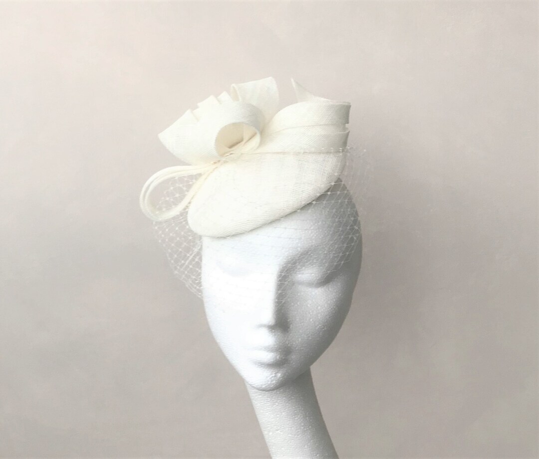 Ivory Fascinator Birdcage Veil Wedding Fascinator Bridal Bird - Etsy
