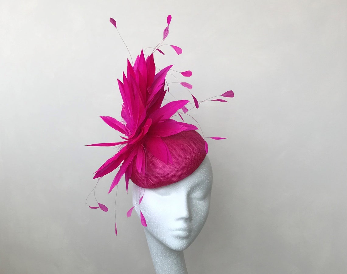 Fuchsia Fascinator Bright Pink Headpiece Wedding Cerise | Etsy UK