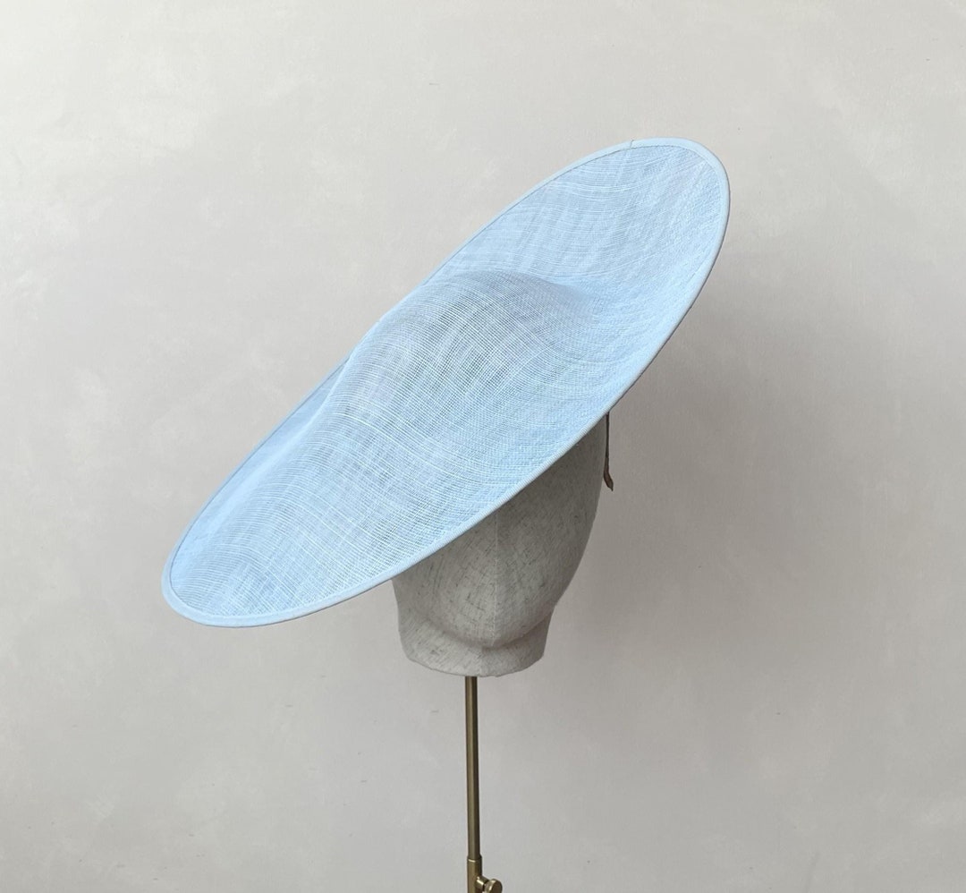 Pale Blue Ascot Hat Wedding Hat Pastel Blue Fascinator Extra Large Kentucky Derby Hat Disc Hat ...
