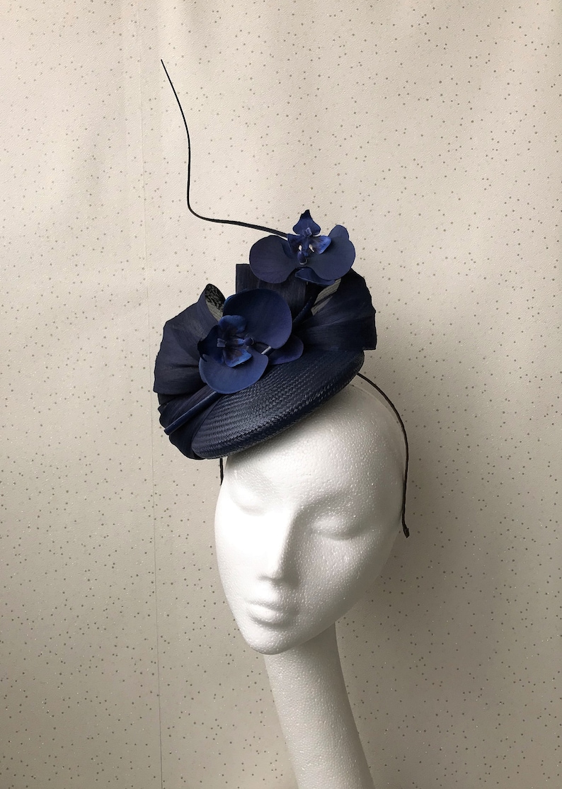 Navy Blue Fascinator Wedding Fascinator Floral Dark Blue - Etsy