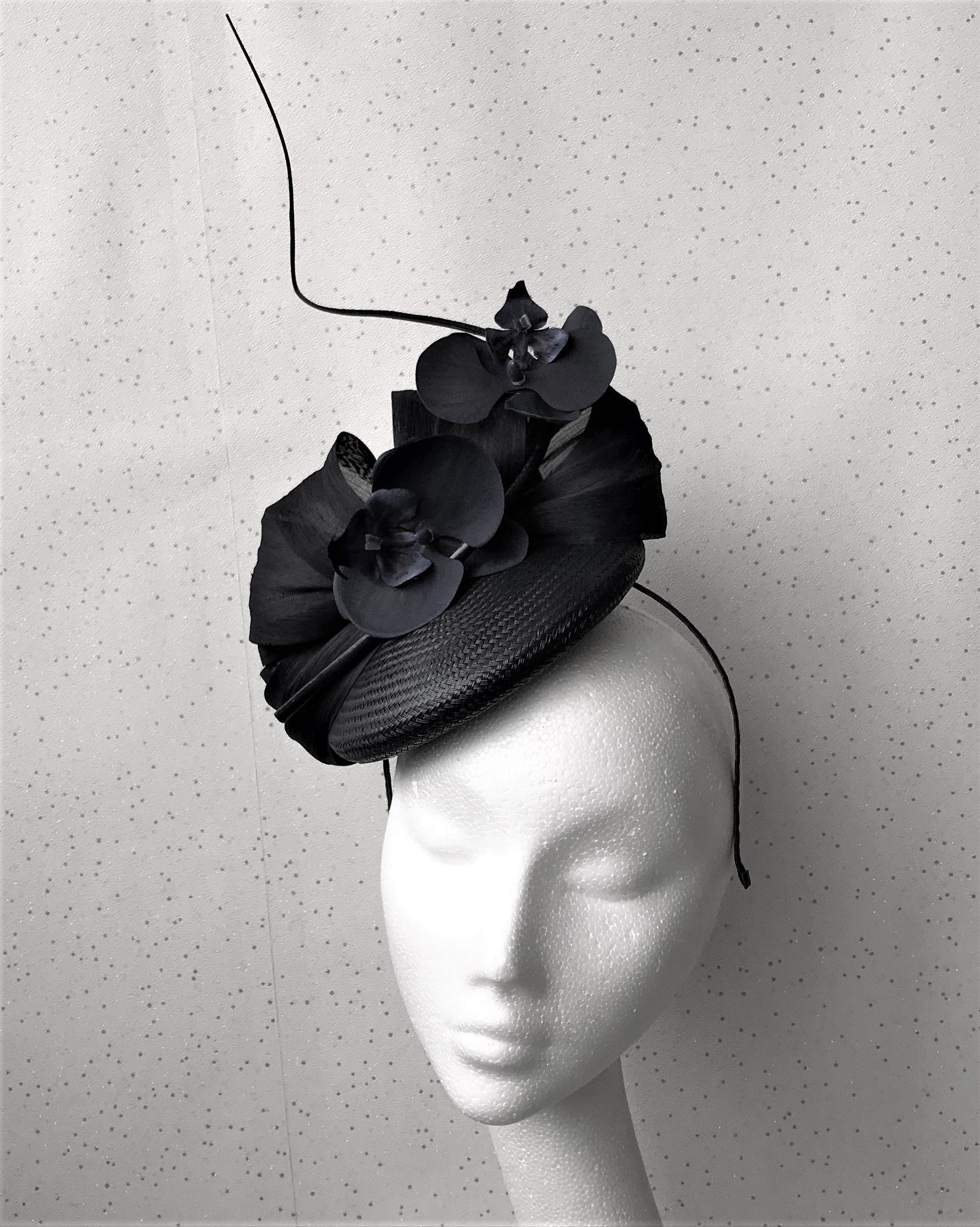 Black Fascinator Wedding Fascinator Floral Black Pillbox Ascot Hat ...