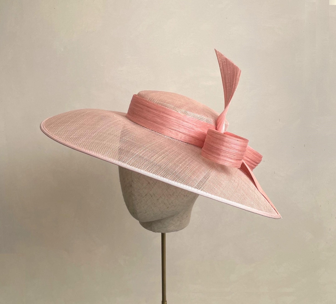 Pale Pink Boater Hat Pink Fascinator Blush Mother of the Bride Wedding ...