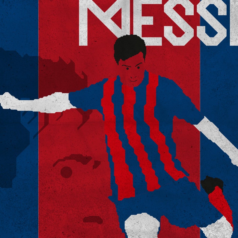 Barcelona's Lionel Messi - A Digital Illustration Art Deco Style Print ...