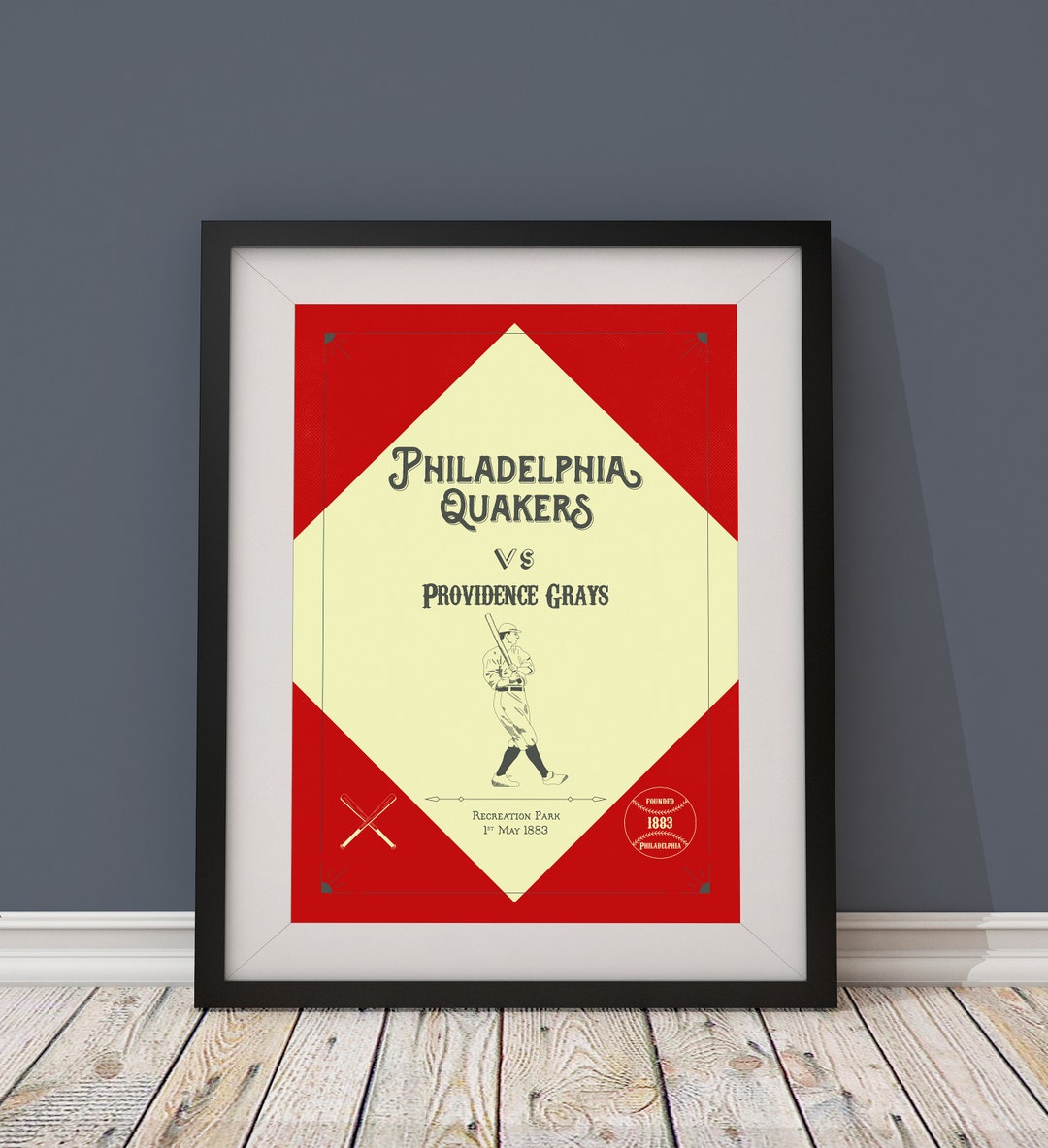 Philadelphia Quakers 'first Game' Vintage Style Poster Print - Etsy
