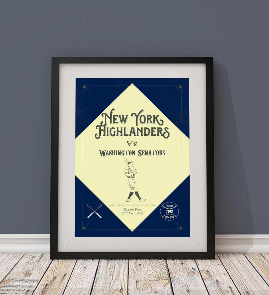 New York Yankees 'first Game' Vintage Style Poster Print - Etsy