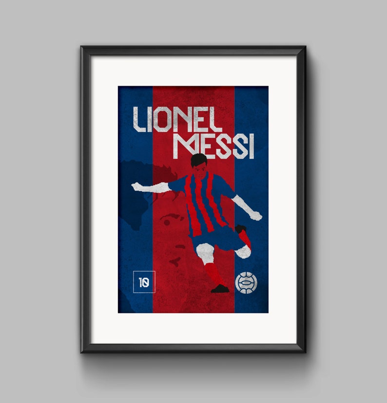 Barcelona's Lionel Messi - A Digital Illustration Art Deco Style Print ...