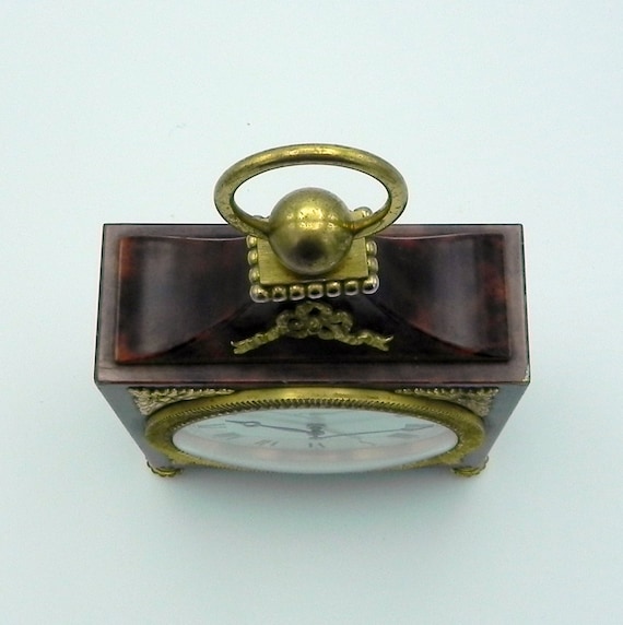 Old Angelus table clock, musical alarm clock, running… - Gem