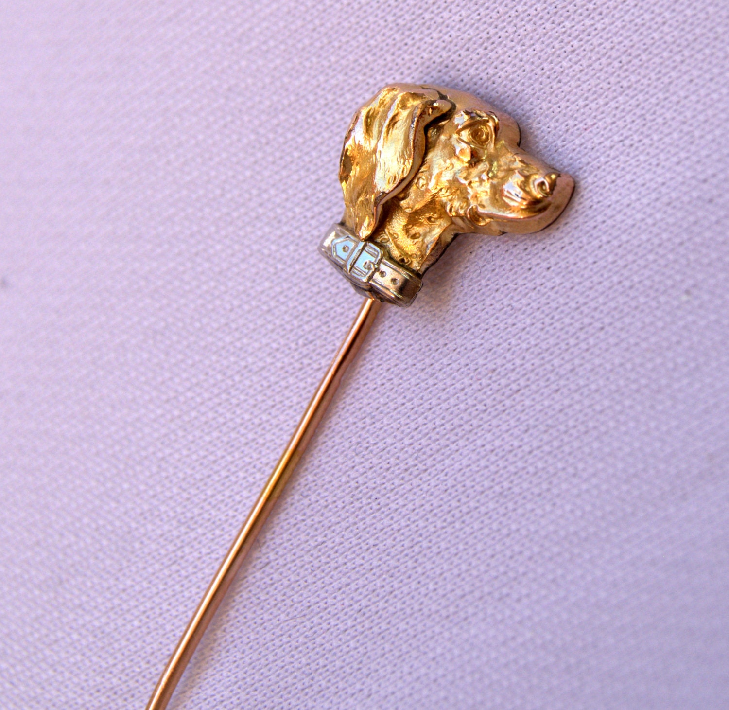 Gold Plated Fix Dog Stick Tie Pin Beautiful Pin Pin Art Deco Dog Plated ...