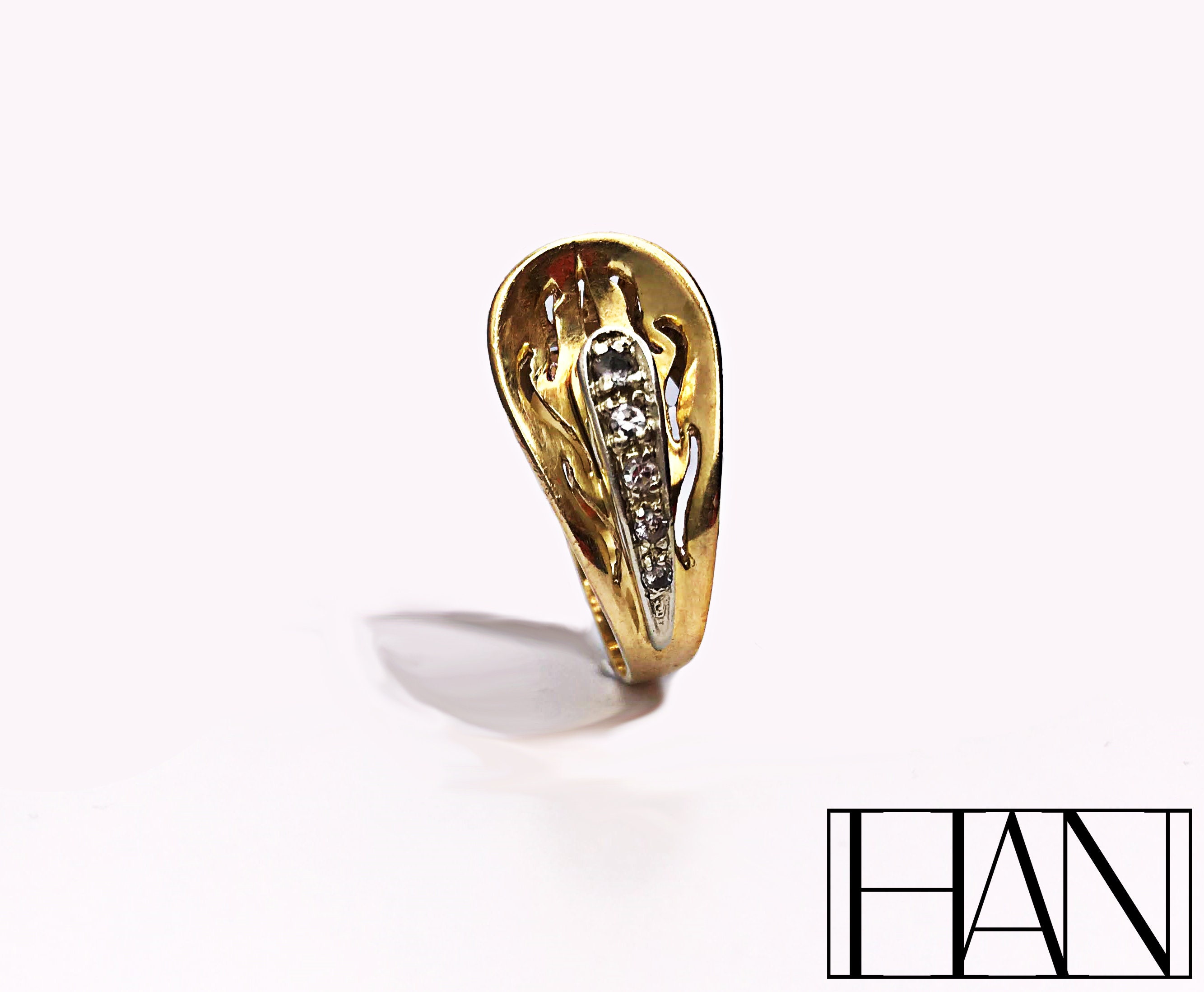 Chevalier Ring Gold Platinum Diamond / Chevalier Ring in - Etsy