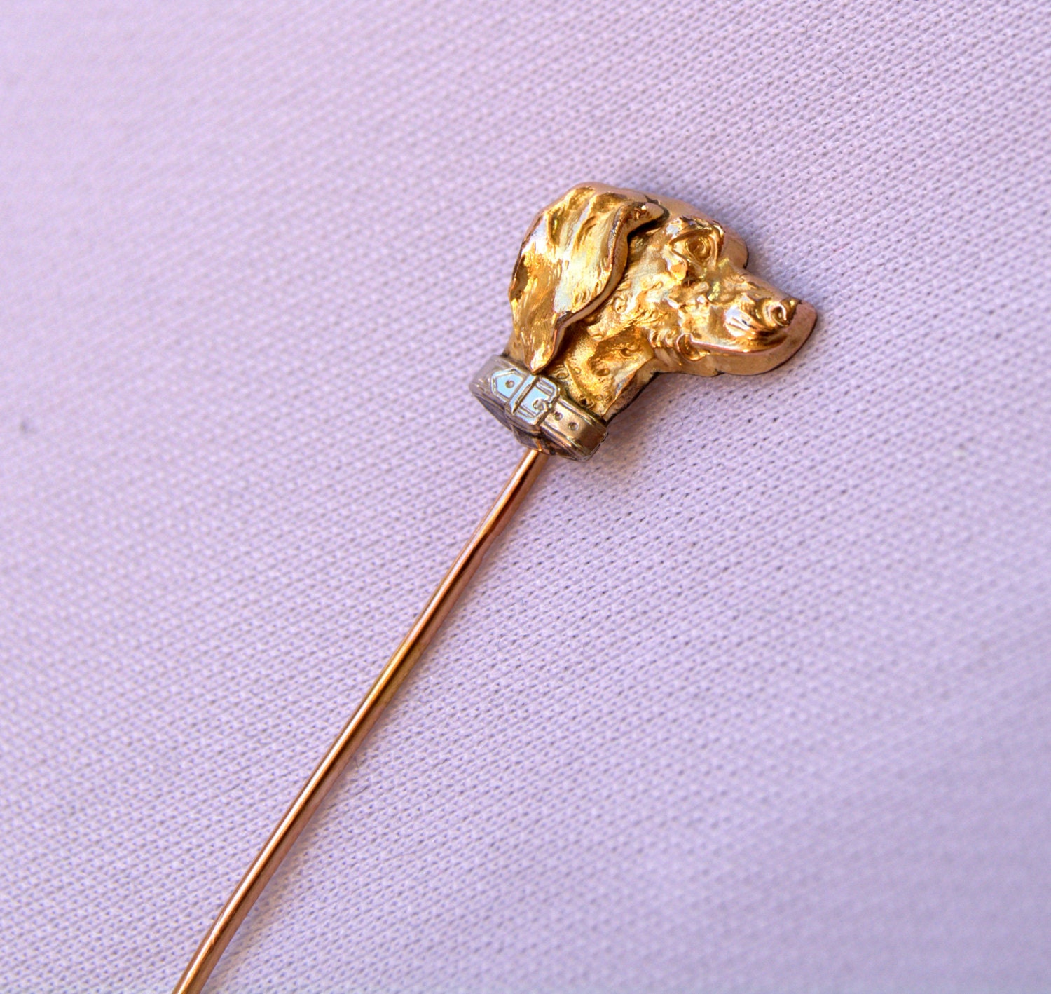 Gold Plated Fix Dog Stick Tie Pin Beautiful Pin Pin Art Deco Dog Plated ...