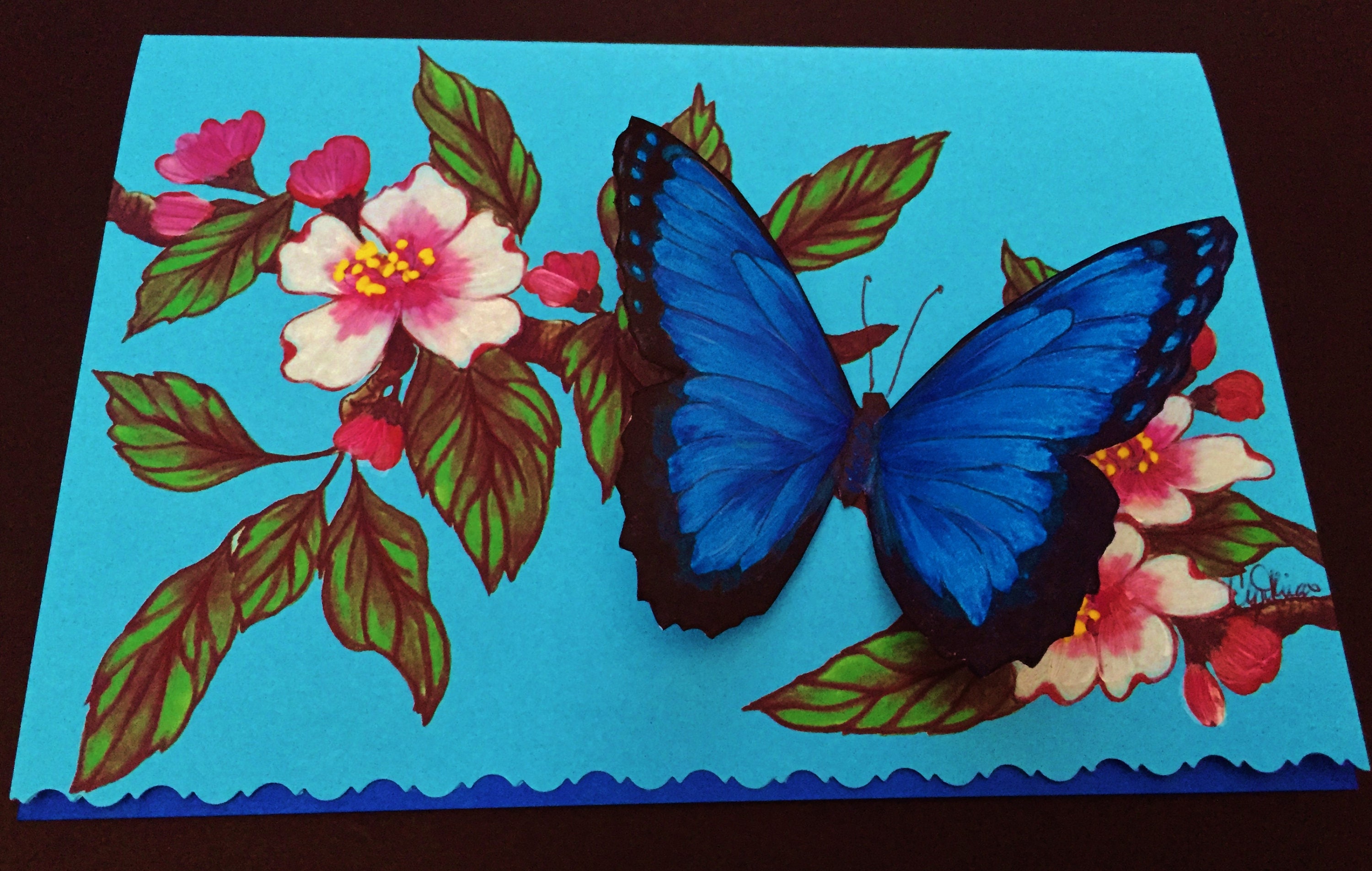 Shimmering Brilliant Blue Common Morpho Butterfly | Etsy