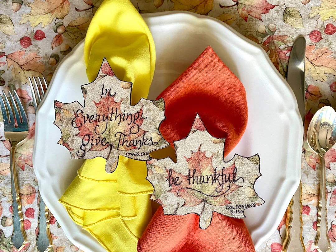 Wood Maple Leaf Napkin Ring With Verse - Etsy
