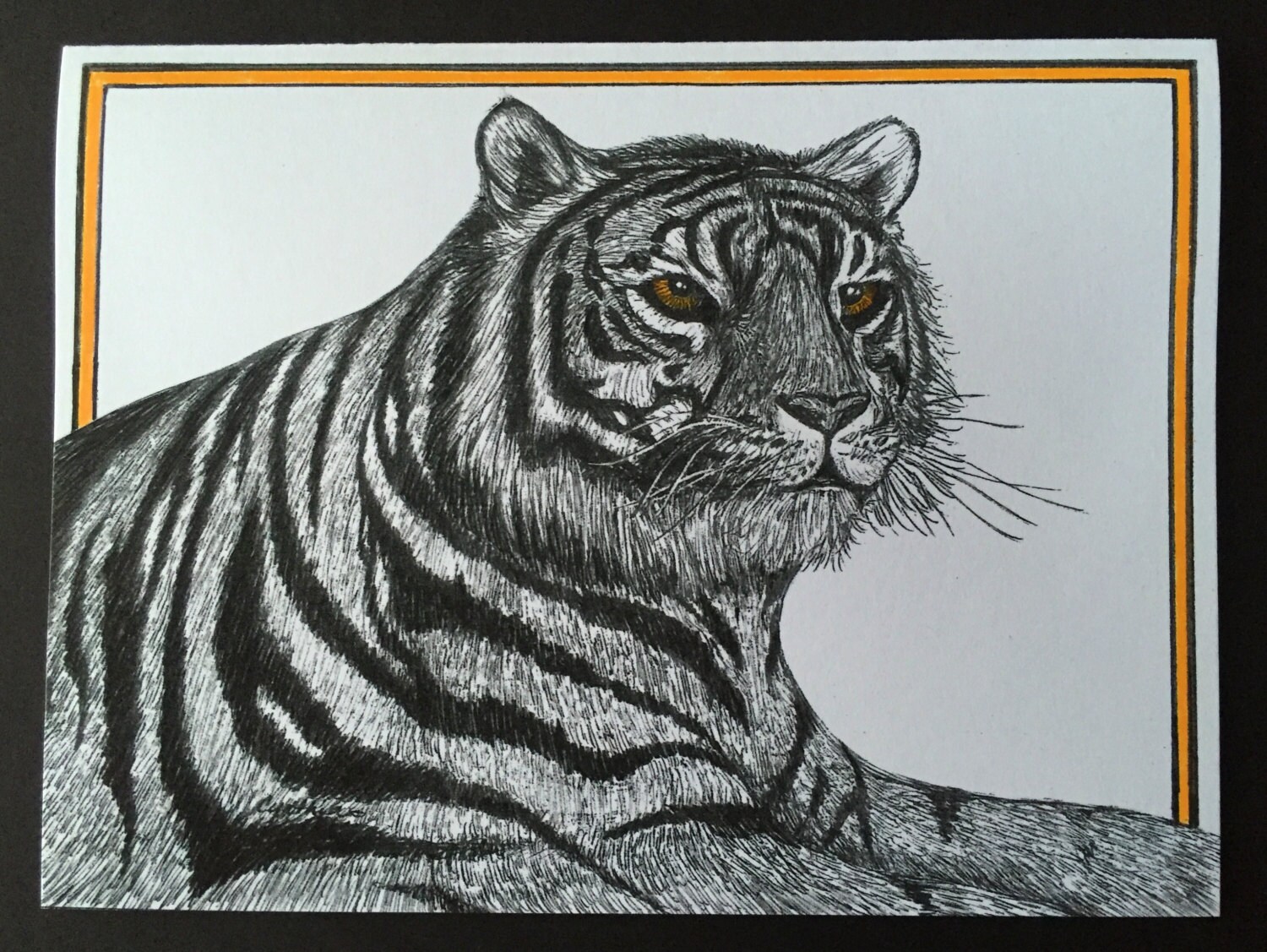 White Tiger Greeting Card - Etsy