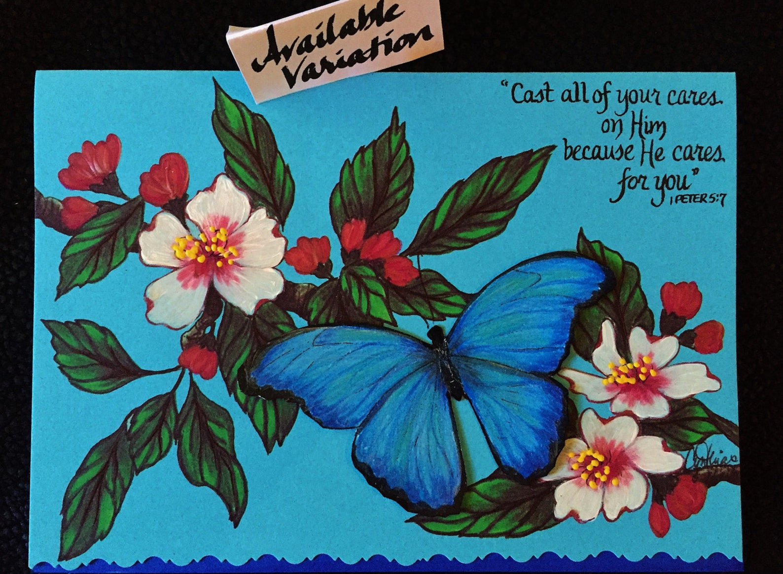 Iridescent Blue peruvian Morpho Butterfly Greeting | Etsy