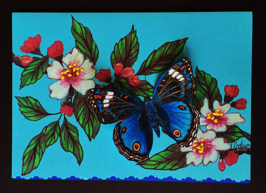 Lacey "spotted Pansy" 3D Butterfly Greeting Card - Etsy