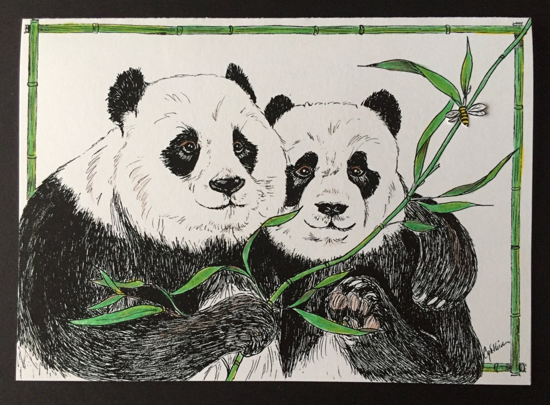 Hugging Pandas Blank Greeting Card - Etsy