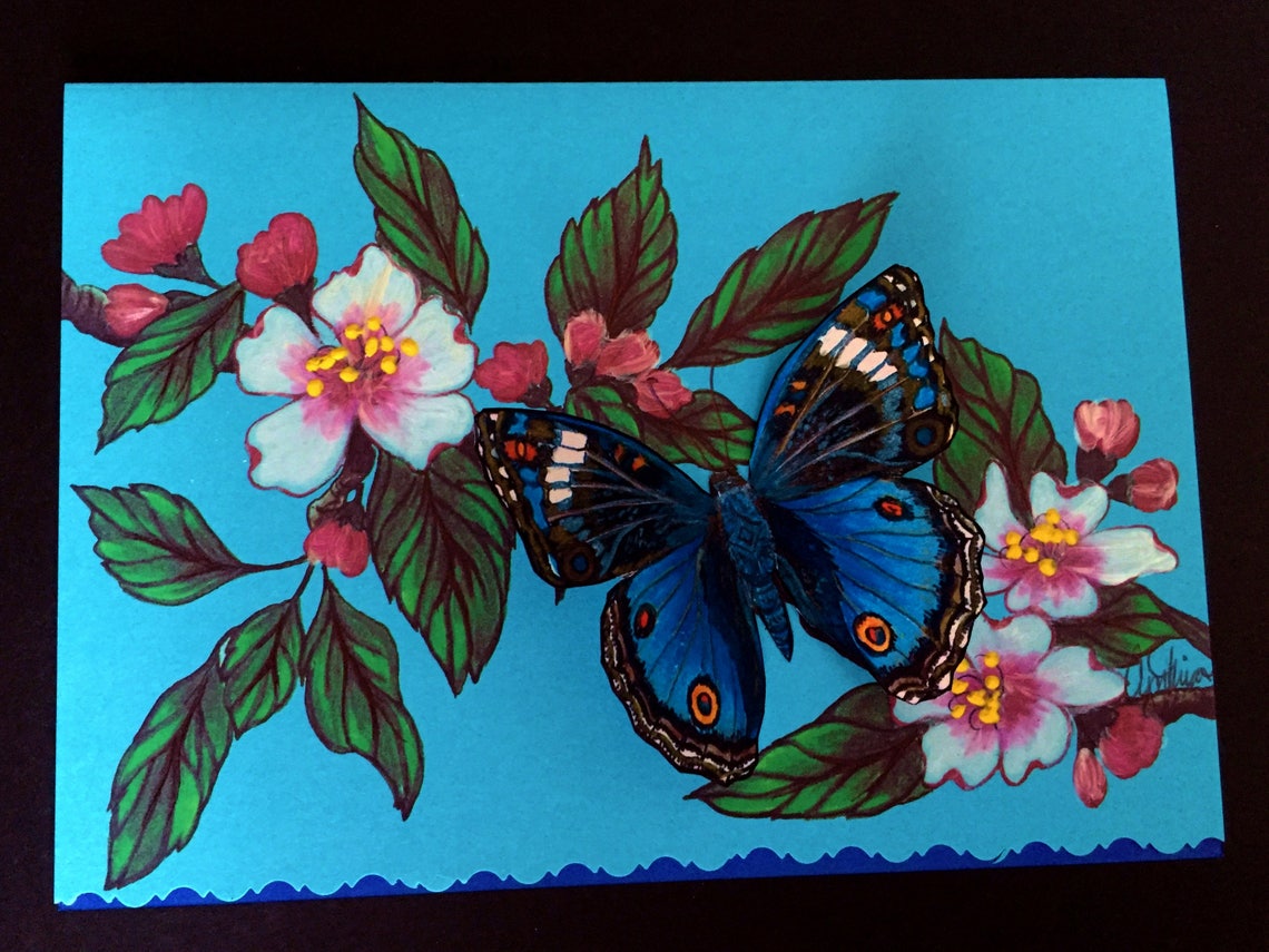 Lacey "spotted Pansy" 3D Butterfly Greeting Card - Etsy