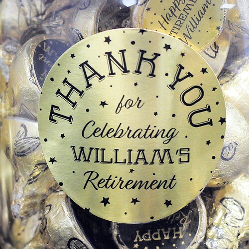 Retirement Party Water Bottle Labels Black and Gold Happy - Etsy