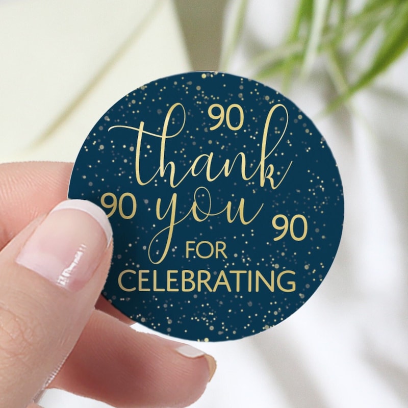 90th Favor Tags - Etsy