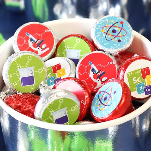 Science Birthday Party Favor Stickers Mad Science Party - Etsy