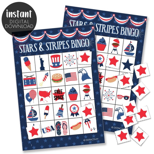 4th of July Bingo - Etsy