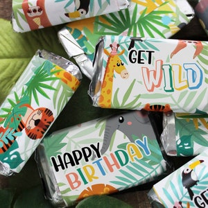 Wild Jungle Birthday Candy Wrappers for Hershey Miniature | Etsy