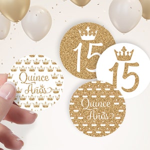 Quinceanera Stickers Mis Quince Party Favors White and - Etsy