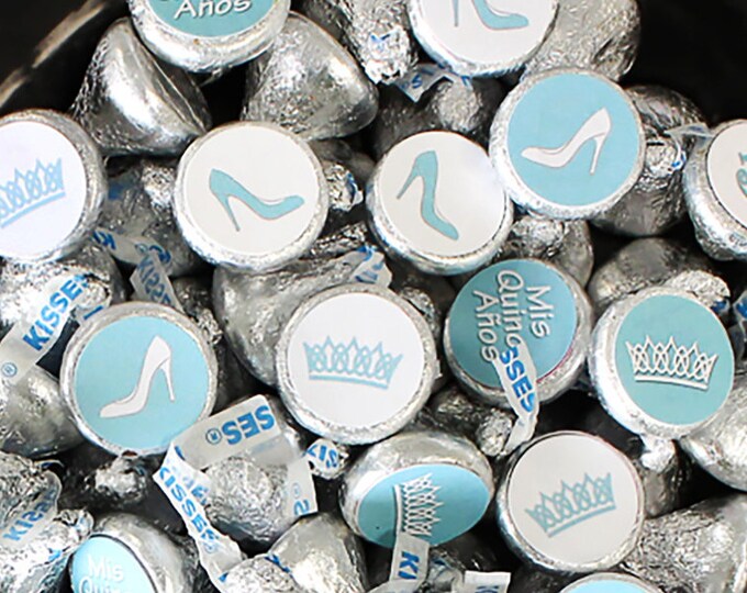 Quinceañera Birthday Stickers for Chocolate Kisses - Etsy