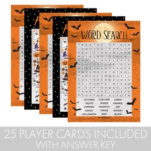 Halloween Party Games Bundle, Word Search & Picture Hunt, 2 Games for ...